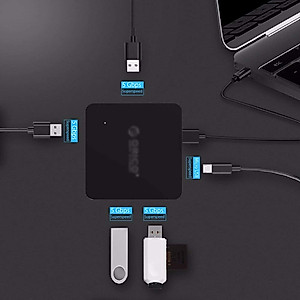 SHYPT Super Speed 4 Port USB HUB 3.0 Portable OTG HUB USB Splitter with Micro B Power Port for MacBook Laptop PC Tablet