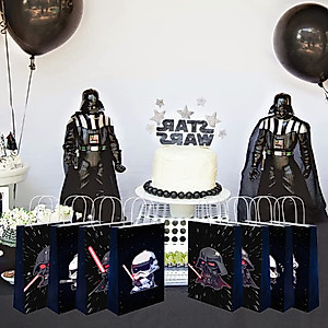 pepdhuk 16 Pcs Star Classic Wars Theme Birthday Party Mandalorian Decorations Gift Bags for Star Classic Wars Goodie Bags Party Supplies