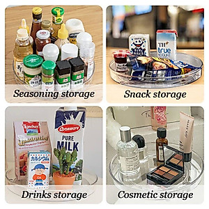 Lazy Susan Turntable for Cabinet, 2 Pack 9.3 inch Clear Lazy Susan Organizer Plastic Makeup Organizer Bathroom Jewelry Holder