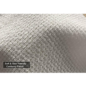 Sectional Sofa Deep Couch with Chaise Modular Sectional Couch with Extra Large Ottoman Corduroy Sectioanl Sofa Sleeper Couch for Living Room Apartment (White, 3 Seater with Ottoman)