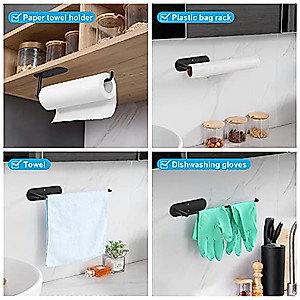 Yowmins Paper Towel Holders, Paper Towel Holder Under Cabinet, Camper RV Paper Towel Holder, Paper Towel Rack for Kitchen, Stainless Steel 13 inch, Black