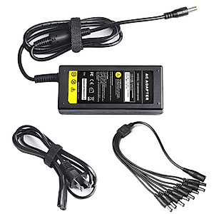 8-Way CCTV Camera Power Splitter-Security Camera Power Adapter-LED Driver Lighting Transformer DC Converter-Flexible LED Tape Strip Light AC DC Power Supply 12V 5A 60W