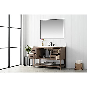 UrbanFurnishing.net - Harvey 48-Inch (48") Rustic Modern Farmhouse Bathroom Vanity - Brown Spruce