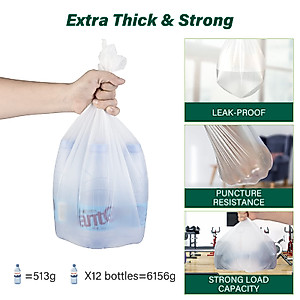 Inwaysin Biodegradable 2.6 Gallon Trash Bags, 180 Count, Scented Free, Translucent, Thickening & Leaking Proof, Suitable for Most Trash Cans, Perfect for Home or on the Go