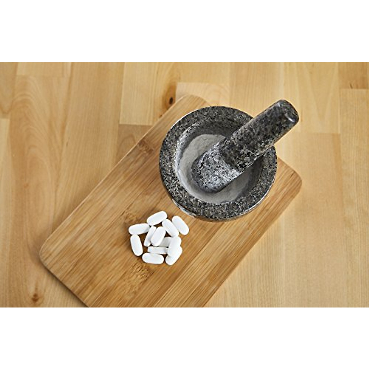 IMUSA USA Small Polished Mortar and Pestle, 3.75”, Granite