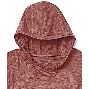 Amazon Essentials Women's Brushed Tech Stretch Popover Hoodie - Discontinued Colors, Plum Space Dye, Medium