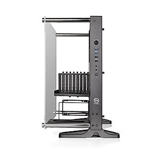 Thermaltake Core P3 ATX Tempered Glass Gaming Computer Case Chassis, Open Frame Panoramic Viewing, Glass Wall-Mount, Riser Cable Included, Black Edition, CA-1G4-00M1WN-06