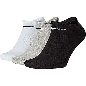 Nike Everyday Cushion No Show Socks, Unisex Nike Socks with Sweat-Wicking Technology (Pack of 3 Pairs of Socks), Multicolor - Color, Large
