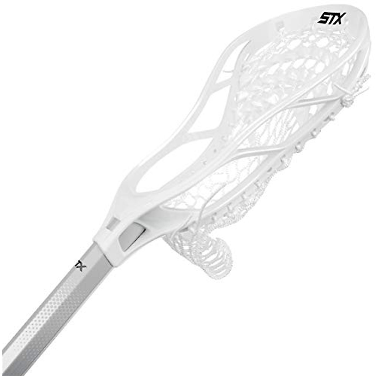 STX Lacrosse Stallion 200 Boys Complete Stick with Mesh Pocket, Defense, White