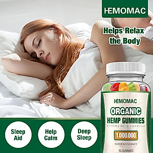 HEMOMAC 2 Packs Natural Hemp Gummies High Potency Pure Hemp Oil Advanced - Extra Strength Organic Hemp Grown in USA, Vegan, Non-GMO, Edibles for Adults