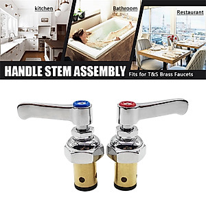 Meyffon Handle Stem Assembly Hot & Cold Compatible with T&S Brass Faucets Replace 002714-40 002713-40 Spindle Assembly for Eterna Valve Replacement