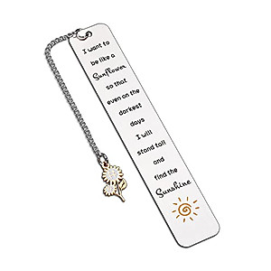 Sunflower Gifts Bookmarks for Women Her Inspirational Spiritual Gifts for Women Girl Birthday Christmas Stocking Stuffers Graduation for Adult Teen Girls Daughter Come of Age Friendship Present