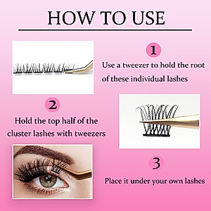 Ahrikiss Lash Clusters 120pcs Lash Extension D Curl Cluster Lashes Wispy Individual Lashes Natural Look 8-16mm Eyelash Clusters DIY Lash Extensions Soft Lash Extension Clusters FD28