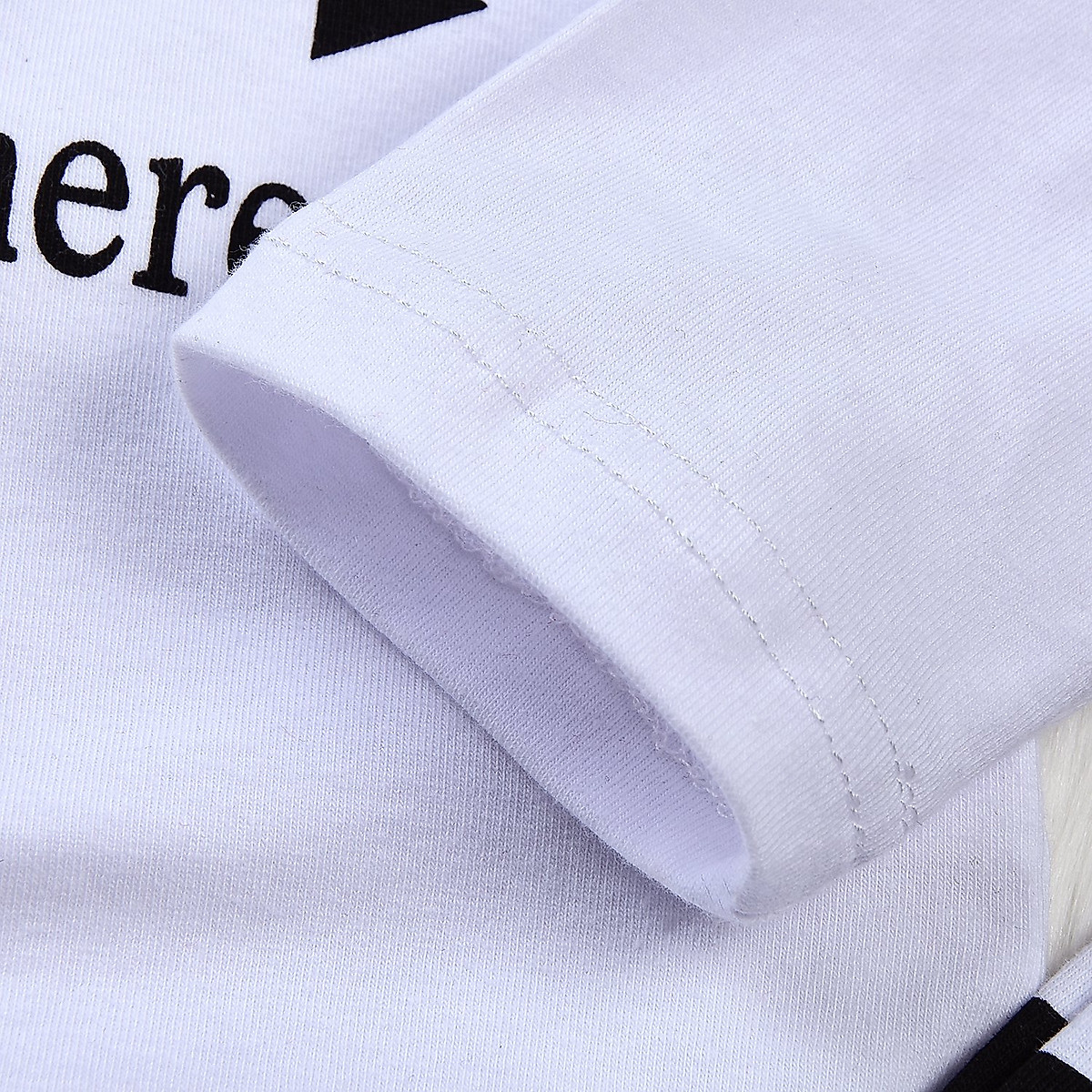 Newborn 4pcs Set Outfit Striped Hoodie with Romper Jumpsuit+ Striped Long Pants and Hat (0-3Months, Long Sleeve)