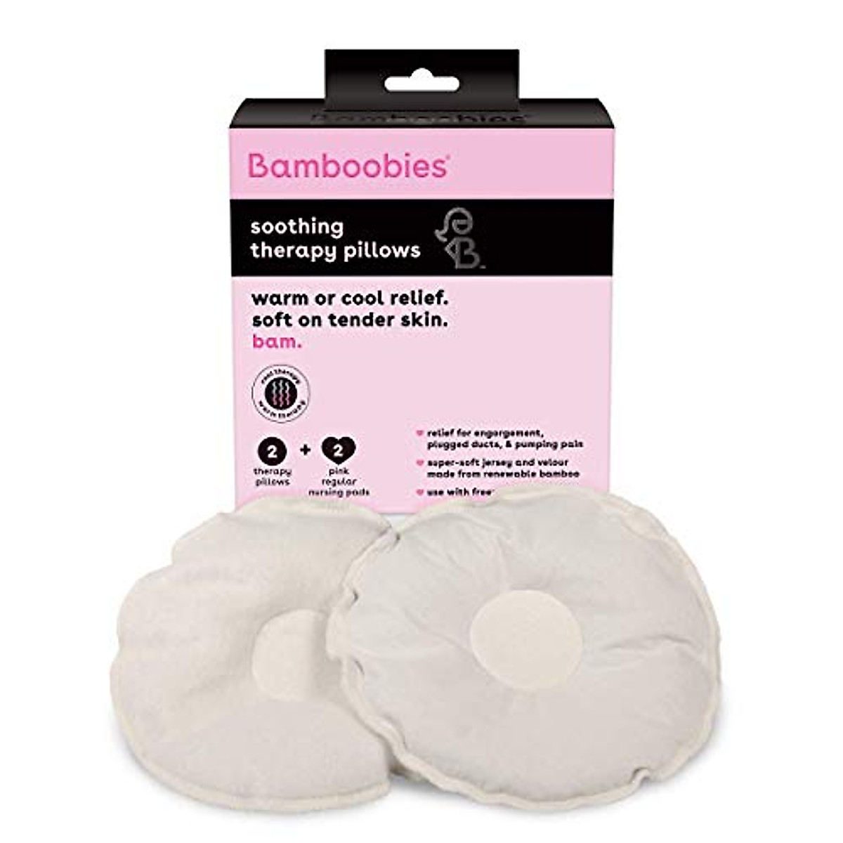 Bamboobies Women’s Soothing Nursing Pillows, Natural, Heating Pad or Cold Compress for Breastfeeding, Made in the USA