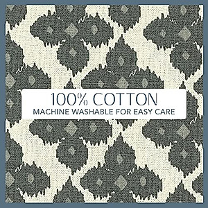 Elrene Home Fashions Everyday Casual Prints Assorted Cotton Fabric Kitchen Towels, Set of 4, 17" x 28", Gray 4 Count