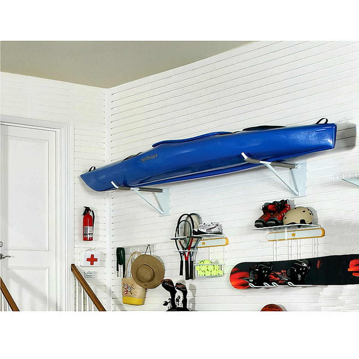 GarageTek Heavy Duty Giant Hang-All Brackets | Wall Mount Jumbo Arm Storage | Wall Hanging Hooks| Garage Lumber Storage, Set for Canoe, Kayak, Paddle Board, Surfboard, Snowboard, Wakeboard (2 Pack)