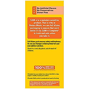 Nature Made SAM-e 200 mg Complete, Dietary Supplement for Mood Support, 60 Tablets, 30 Day Supply