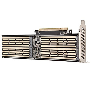 Adapter Card, Solid Structure NVME Expansion Card Stable Performance PCI‑E X16 4 for M.2 PCI‑E Device for SSD