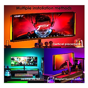 ANSCHE Smart LED Light Bars, Dimmable RGB Flow Light Bars 16 Million Colors TV Backlights, APP Remote Control and Music Sync Gaming Lights for PC, Room Mood Light-2PCS