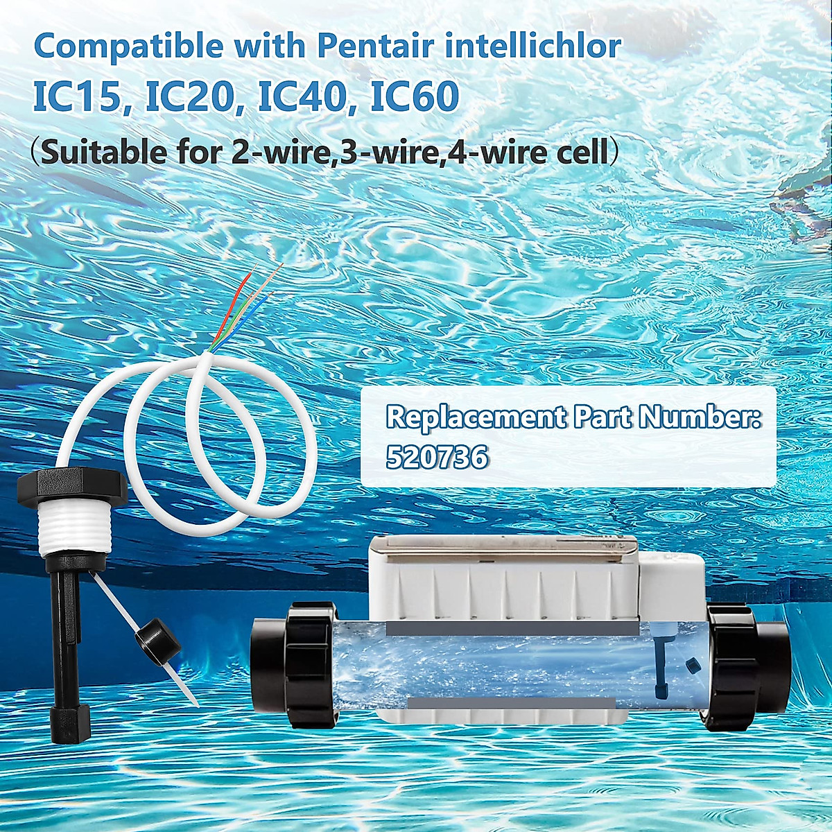 Sprance Flow Switch for Pentair IntelliChlor,Ic40 Flow Switch Replacement Number 520736, Compatible with IC15, IC20, IC40, IC60 Salt Chlorinator Generator Cell.