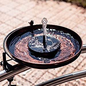 DREAMSOUL Deck Mounted Bird Bath Metal Birdbath Bowl Unheated with Lightweight Detachable, Bird Baths with Adjustable Sturdy Steel Clamp for Deck Railing Balcony Yard Outdoors Garden Decoration