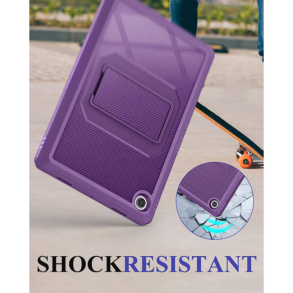 Supveco Case for Samsung Galaxy Tab A8 10.5 Inch 2022 Release, Dual Layer Full Body Shockproof Protective Case with Built-in Screen Protector Cover for Galaxy Tab A8 10.5'' [SM-X200/X205/X207]-Purple