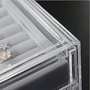 Yalych Jewelry Box Jewelry Case Clear Acrylic Jewelry Box With 4 Drawers For Earring Bangle Bracelet Necklace And Rings Storage Jewelry Organizer
