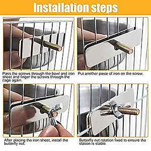 TWUTGAYW 2 Pack Bird Feeding Dish Cups, Stainless Steel Parrot Food Bowl Feeding Food Water, Bird Feeder Bowl for Parakeet African Greys Conure Cockatiels Lovebird Budgie Chinchilla