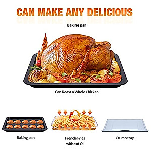 Geek Chef Air Fryer Toaster Oven, 10QT Toaster Ovens Countertop, 4 Slice Toaster, 6 Inch Pizza, Warm, Broil, Toast, Bake, Air Fry, Perfect for Countertop