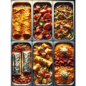 Acero Pro 6 Container Outdoor Steam Table Food Warmer Cart - Bain Marie - 6 Standard 1/3 Pans (12" x 6" x 4") - 30 Quarts Total - Stainless Steel - Propane Powered - Portable for Catering & Events