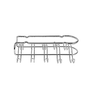 Spectrum Diversified Under The Shelf Mug Holder, Optional Mounting Slides Over Kitchen Cabinet Shelves, Holds Up to 8 Coffee Mugs & Tea Cups, 10 x 8.5 x 3 inches, Chrome