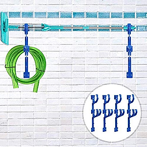 CYCTECH Pole Hangers,Plastic Holder Set,Swimming Pool Pole Hanger Pool Hanger Hook for Pool Telescoping Pole,Leaf Rakes,Net,Vacuum Hose,Brushe and Garden Tools (Blue)