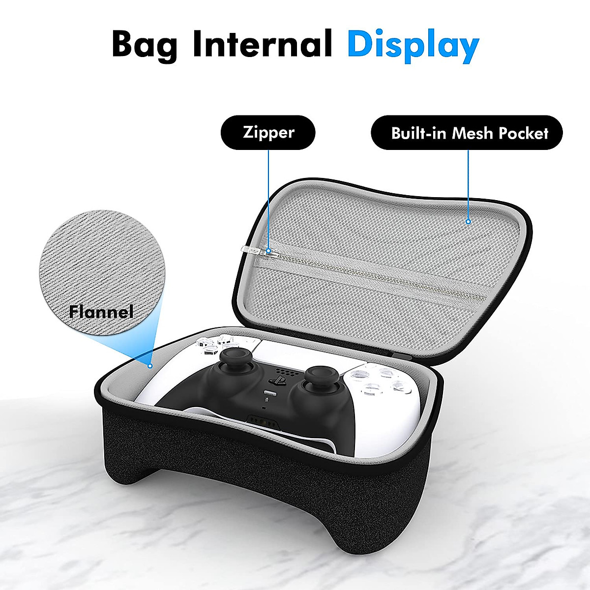 UPOK Travel Case For PS5 Controller - Playstation5 DualSense Single Game-Pad Hard Shell Box, EVA Storage Carrying Bag For PS5/PS4/Xbox/Nintendo Switch Games Control