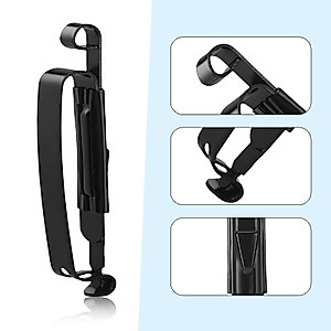 Yuxung 20 Pcs Metal Keepers Adapter Clip Belt Slides Strap Clip Holder Reusable Metal Connecting Clip for Belt Kettle Sling Bag Backpack Big Slots, Black