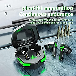 Wireless Bluetooth 5.0 - Noise Cancelling | Low Latency Mode, Y60 Gaming Headset with Cool Lights in-Ear Bluetooth Earbuds Portable Charging Case