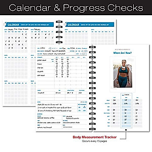 Global Printed Products Workout Fitness Journal Nutrition Planners: Clip-in Bookmark, Sturdy Binding, Thick Pages & Laminated Protective Cover (Black & Gold)