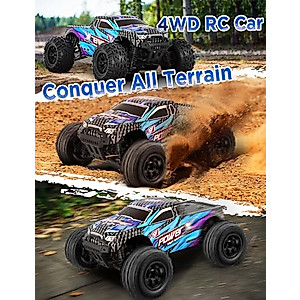 1:18 Scale All Terrain RC Cars, 4WD 40KM/H High Speed Remote Control Car w/2 Batteries for 40 Min Play, 2.4Ghz Off Road Monster Truck, 2.4GHz Electric Vehicle Toys Gifts RC Cars for Adults and Kids