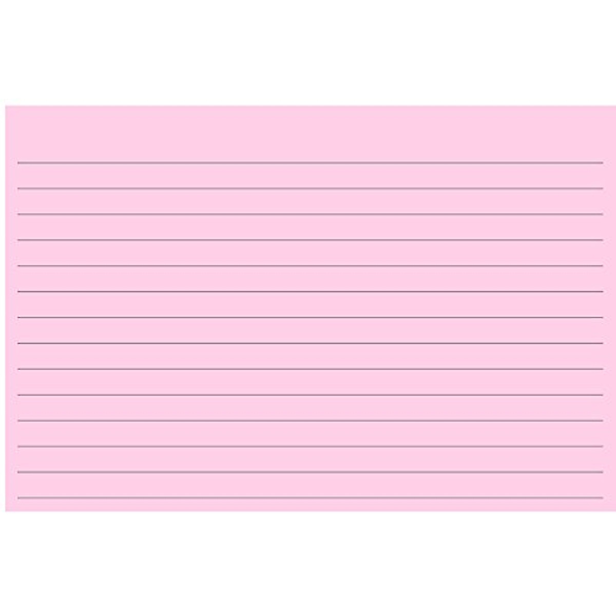 Colonial Cards: 100 Color Cardstock 4" x 6" Index Cards, Pink, Lined Landscape Format