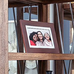 Simply Smart Home Photoshare 8” WiFi Digital Picture Frame, Send Pics from Phone to Frames, 8 GB, Holds 5,000+ Photos, HD Touchscreen, Espresso Wood Frame, Easy Setup, No Fees