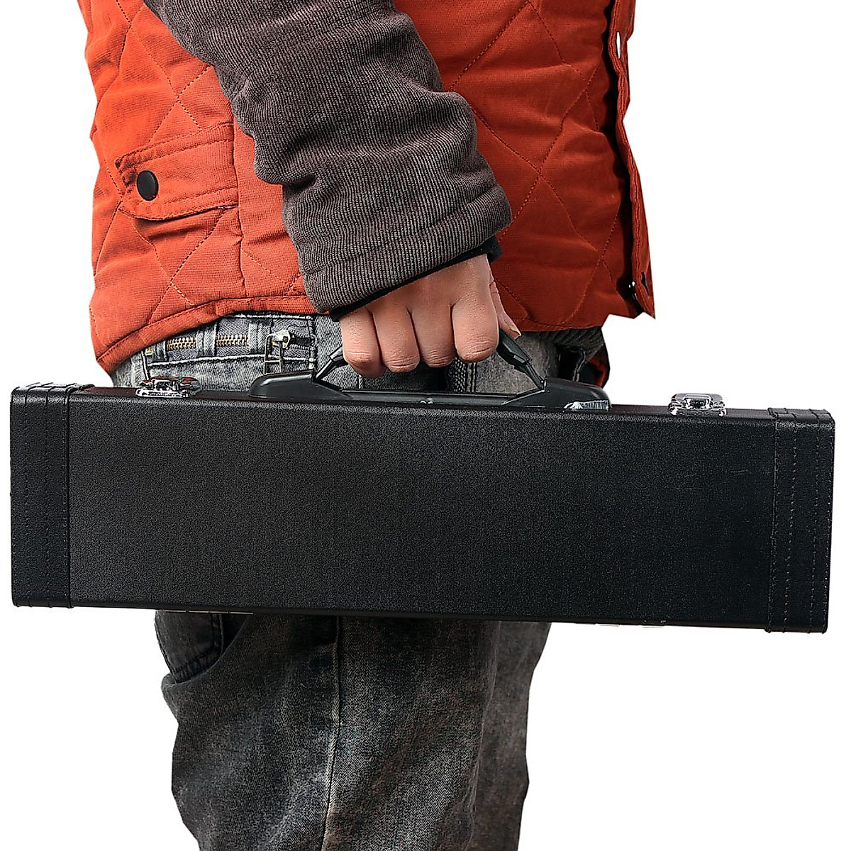 Andoer Portable Gig Bag Box Leather for Western Concert Flute with Buckle Foam Cotton Padded