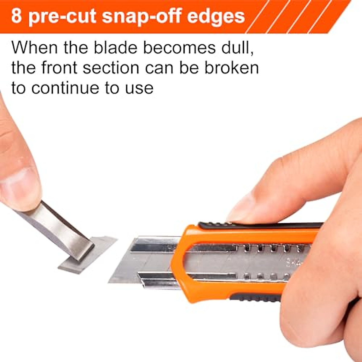 Vanquish Auto-loading Utility Knife Box Cutter with 10pcs Snap-off Blades for Cutting Ropes,Boxes and Cardboard 6026