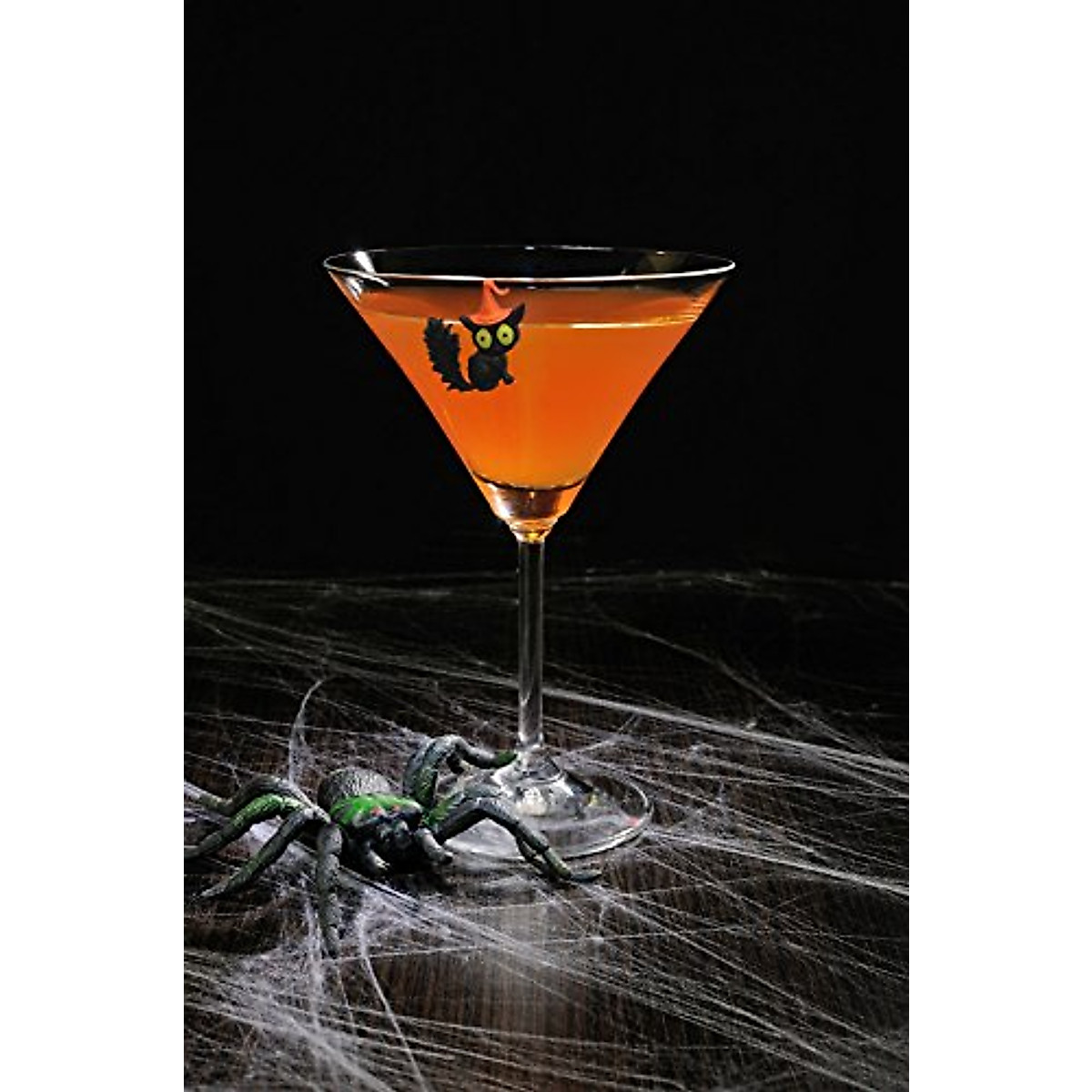 Simply Charmed Halloween Black Cat Magnetic Wine Glass Charms - Wine Magnet Drink Markers Set of 6