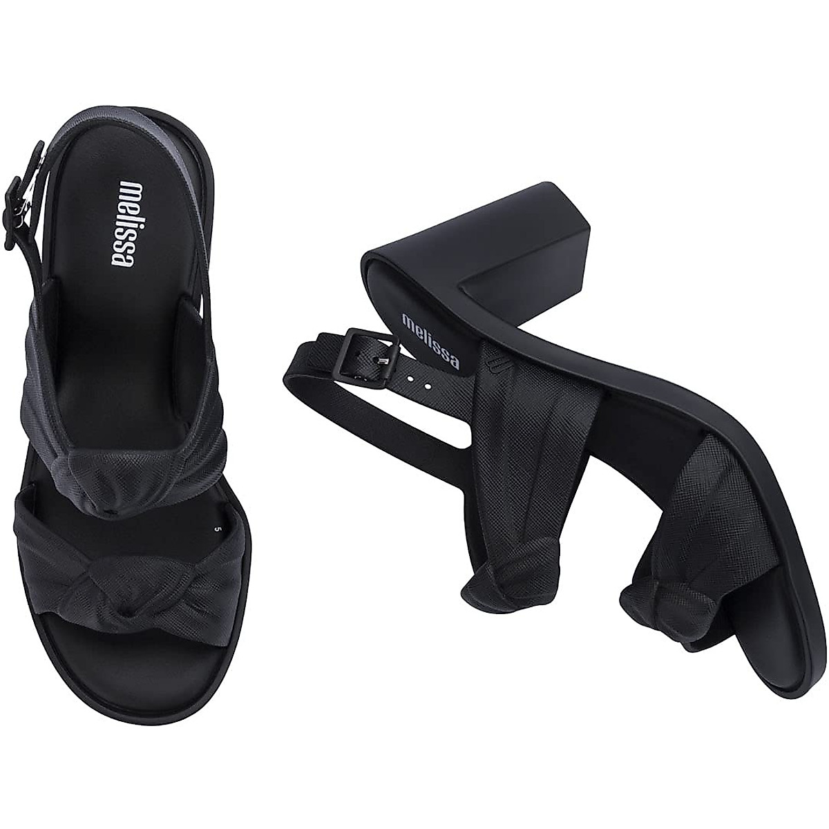 Melissa - Womens Velvet Heel Sandals, Size: 6 M US, Color: Black