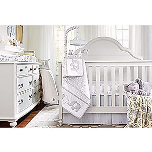 Wendy Bellissimo Velboa Contoured Diaper Pad Cover for Diaper Changer (32x16x6) - Elephant in Grey & White