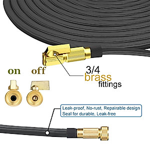 Garden Hose 100ft, Expandable Garden Hose Leak-Proof with 3 Layer Latex Core,Extra Strong Brass Connectors and 10 Spray Nozzle With Storage Bag,Lightweight,No-Kink Flexible Water Hose (Black)