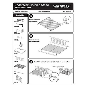Vertiflex Mobile Underdesk Machine Stand, 21 x 17 x 11 Inches, Black (VF52009), One Size