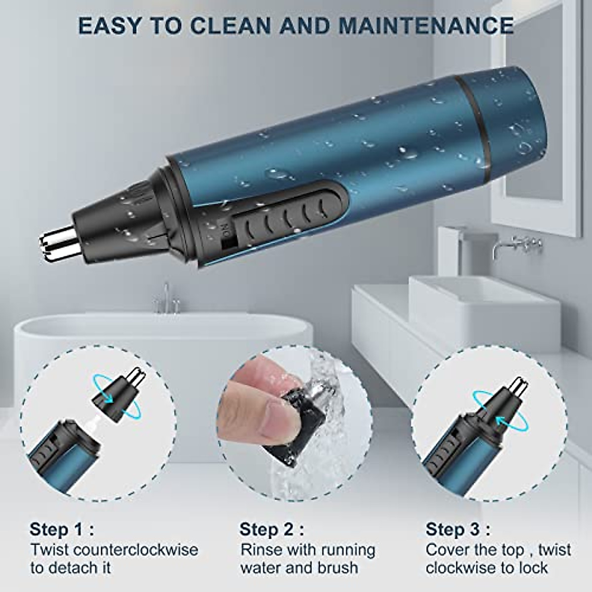 NUMIFUN Nose Hair Trimmer for Men 2023 Upgrade Rechargeable Ear and Nose Trimmer IPX7 Waterproof Dual Edge Professional Painless Eyebrow Facial Ear Hair Trimmer Clipper