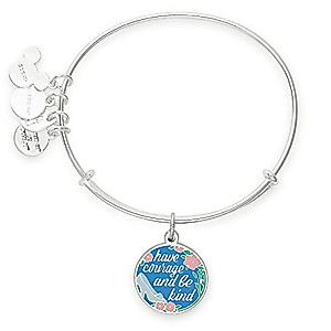 Alex and Ani Disney Cinderella Have Courage and Be Kind Bangle Bracelet Charm Silver