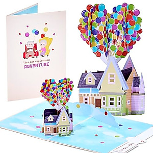 Lovepop Everyday Pop-Up Card for Her and Him - 3D Disney & Pixar Greeting Cards for Boys, Girls, Men, Women - My Favorite Adventure - 5" x 7" Up House Card - Blank Note Card & Envelope Included